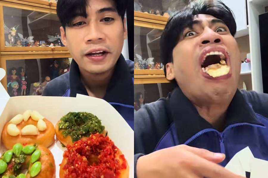 Selamba Hasif Upin telan donut topping sambal, bawang putih pula paling ...