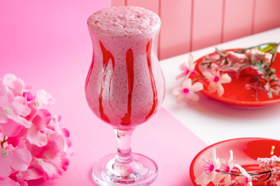Sirap bandung soda float, sekali teguk hilang letih seharian berpuasa ...